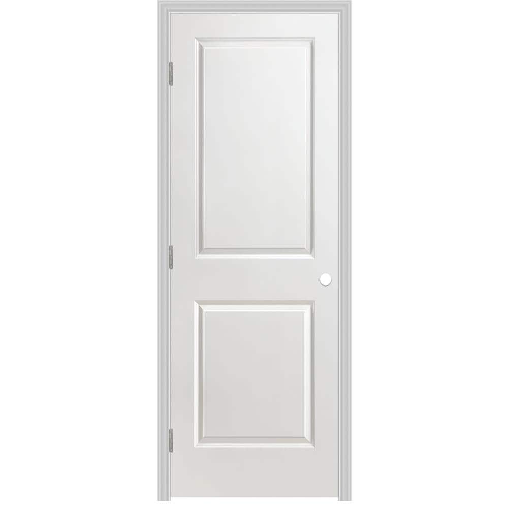 Masonite 30 in. x 80 in. 2 Panel Right-Handed Primed Composite Hollow ...