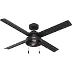Hunter Burroughs 44 in. Indoor Matte Black Ceiling Fan with Light Kit 51385
