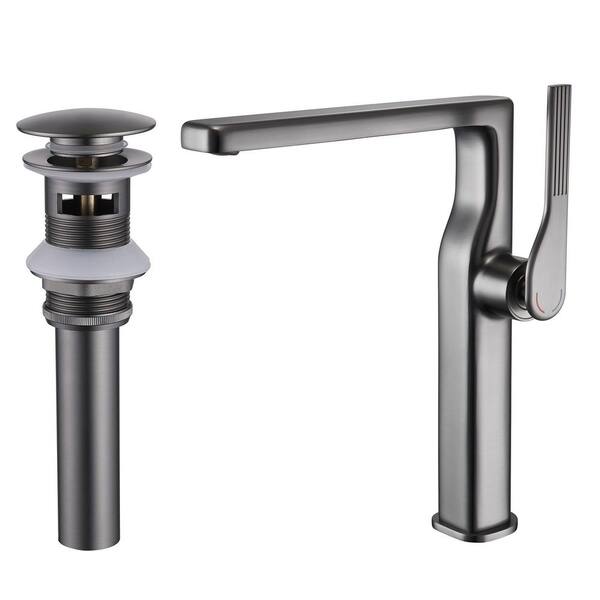 Tomfaucet 10 in. H Single Handle Copper Single Hole Bathroom Sink ...