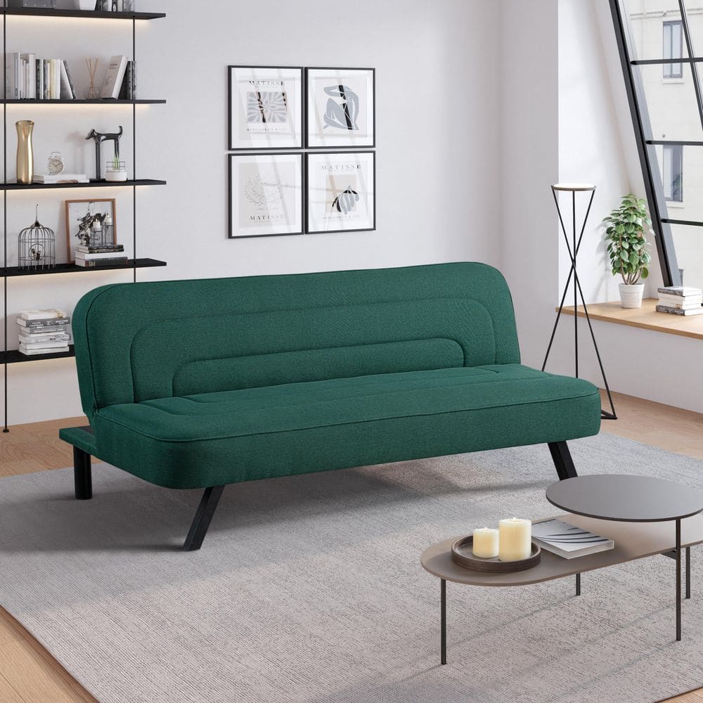 Serta Findlay 66.1 in. Green Polyester Twin Size Futon 123A047GRN - The ...
