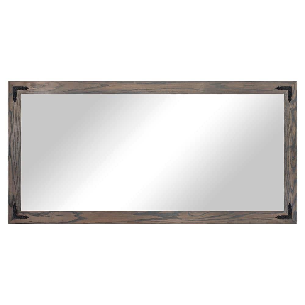 Rayne Mirrors (33 in. W x 78 in. H) Carbon Grey Hardwood Rectangle ...