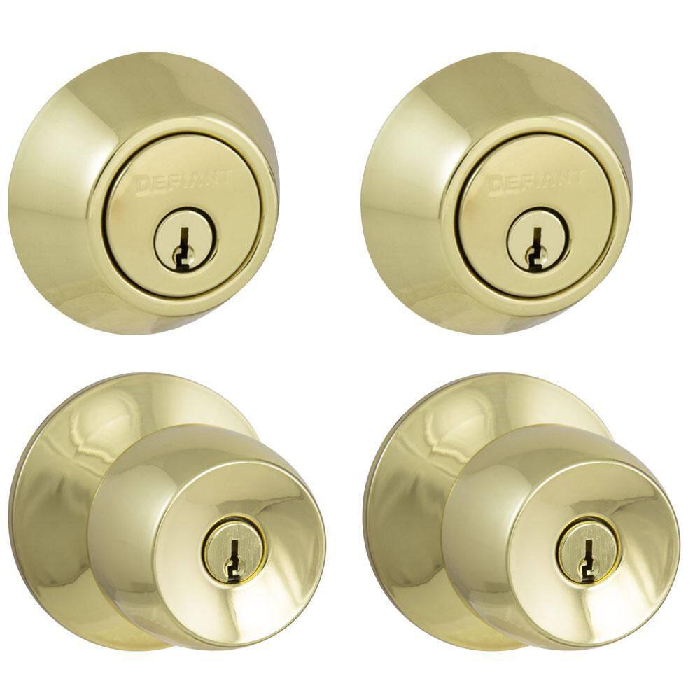 Defiant Brandywine Polished Brass Single Cylinder Keyed Entry Project