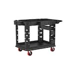 Suncast Commercial Heavy-Duty 26.5 in. 2-Shelf Utility Cart in Black ...