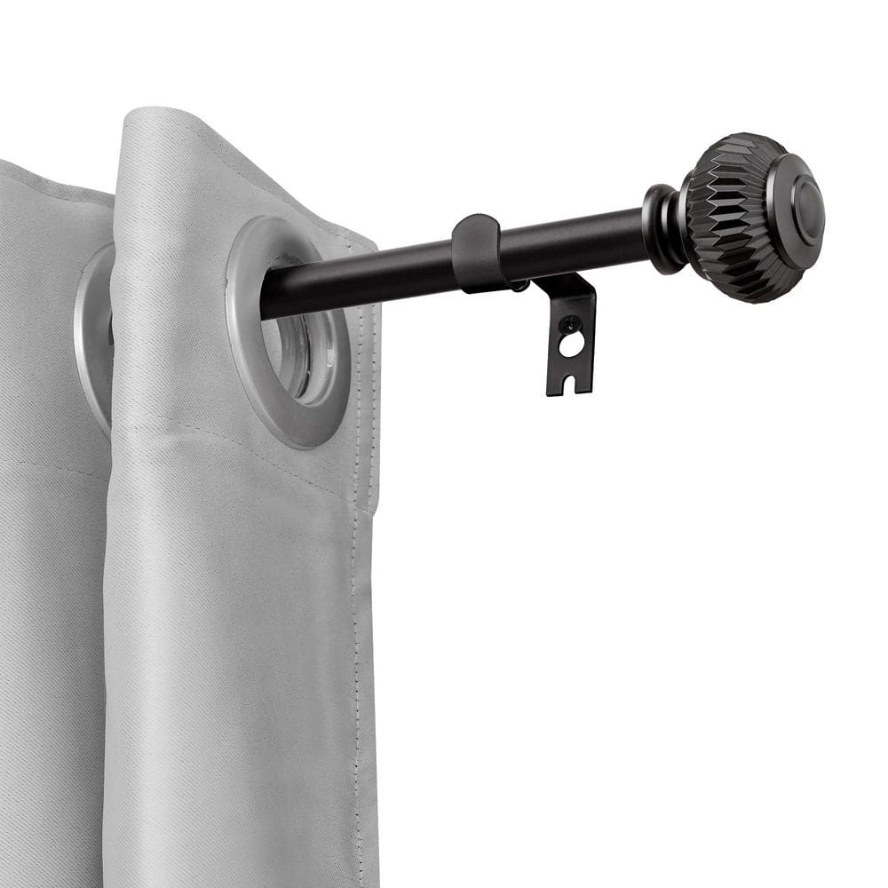 Utopia Alley 86 in.-120 in. Adjustable Decorative Single Curtain Rod-3/ ...
