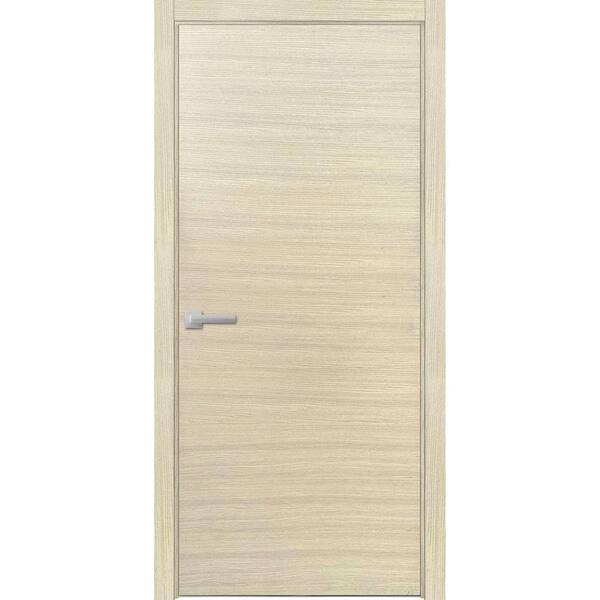 Sartodoors 0010 30 in. x 84 in. Right-Hand/Inswing Solid Natural Veneer ...