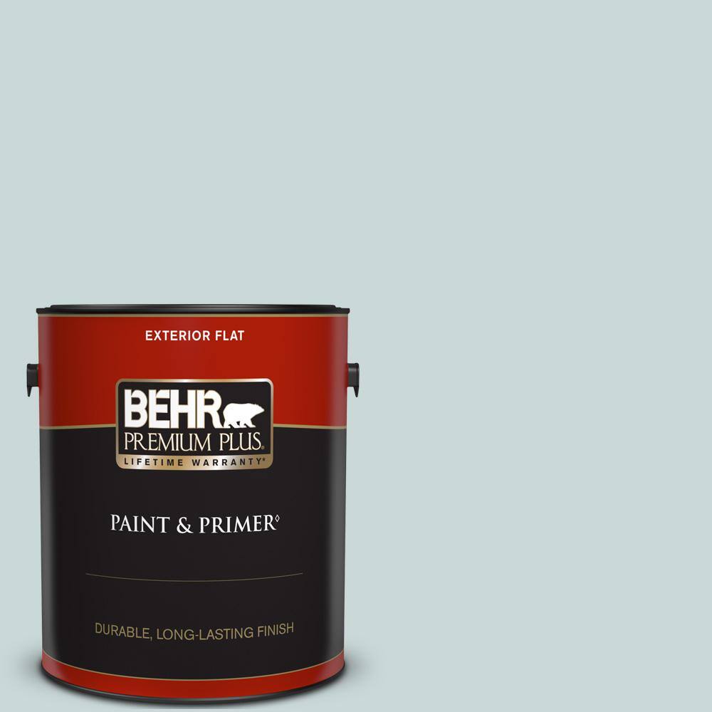 BEHR PREMIUM PLUS 1 gal. #PPU13-16 Offshore Mist Flat Exterior Paint ...