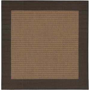 Couristan Recife Checkered Field 8 ft. x 8 ft. Tan-Brown Square Solid ...