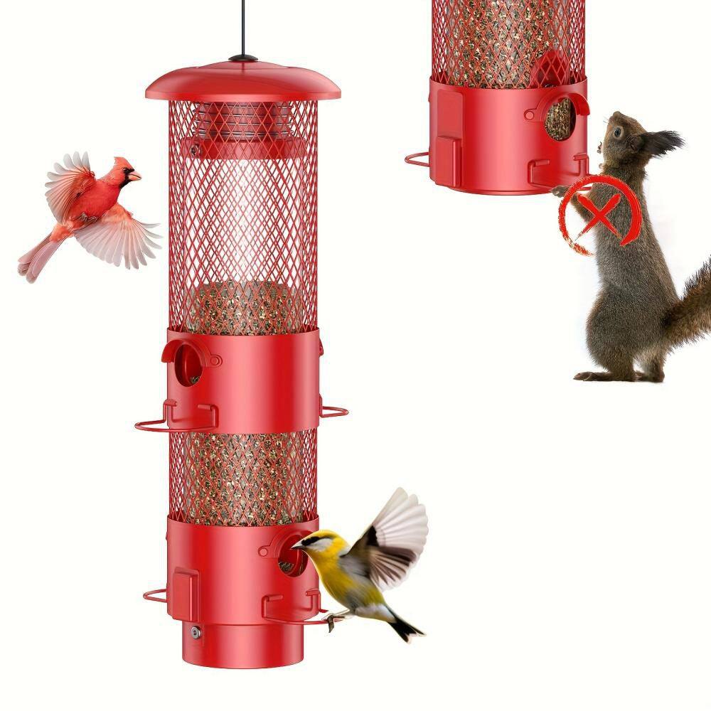 Large Metal Hanging Bird Seed Feeder for Wild Birds 3.6 lbs. (1-Pack ...