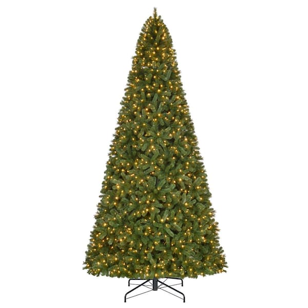 Home Accents Holiday 12 ft. Pre-Lit LED Wesley Spruce Artificial ...