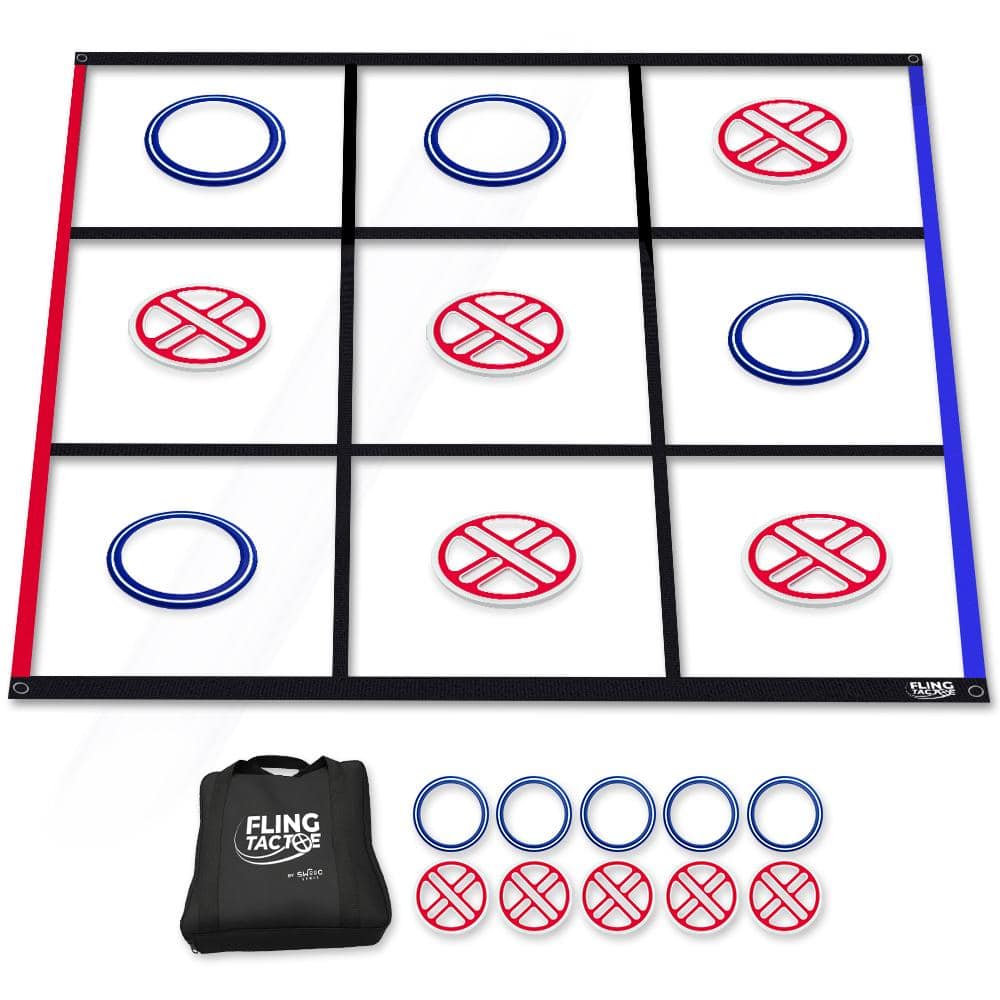 SWOOC Fling Tac Toe (9 ft. x 9 ft. ) Giant Tic Tac Toe Game Outdoor ...
