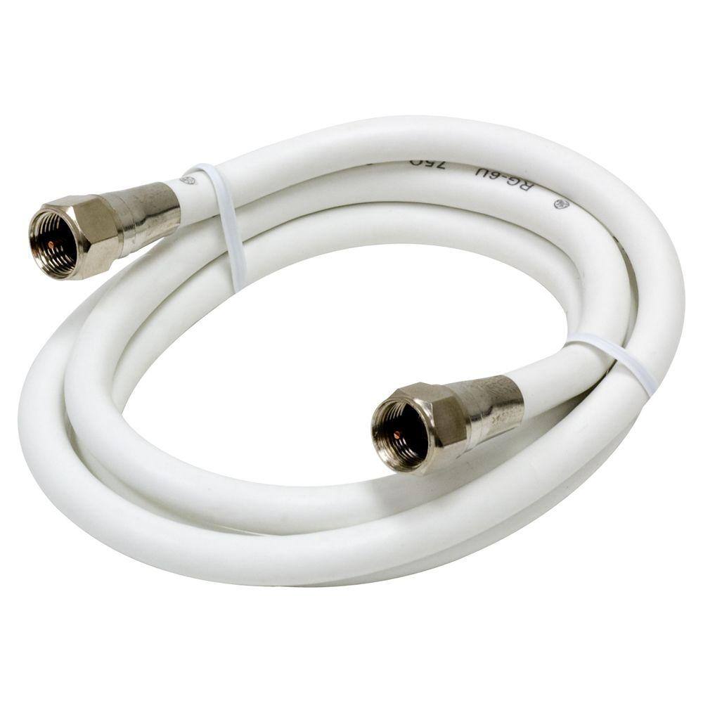 GE 3 ft. RG-6 Video Cable - White 73309 - The Home Depot