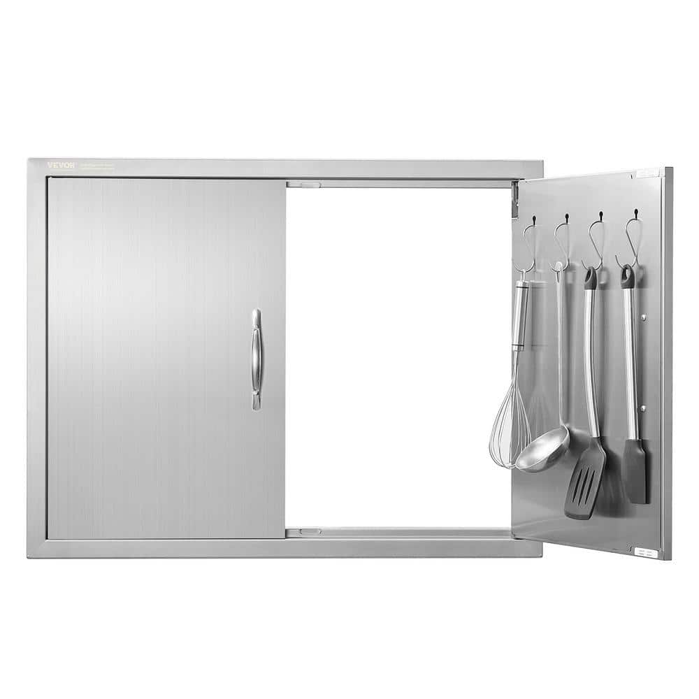 VEVOR Double Outdoor Kitchen Door 31 in. W x 24 in. H BBQ Access Door ...