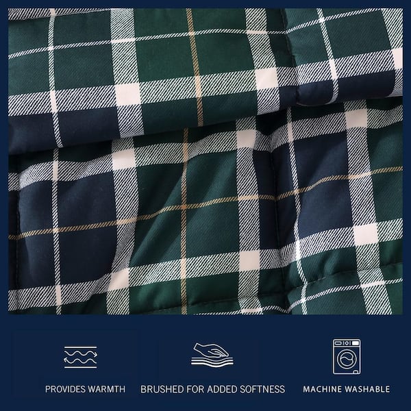 Nautica Northsail Plaid 2-Pcs Blue/Green Reversible Nautica Northsail Plaid 2-Pcs Blue/Green Reversible