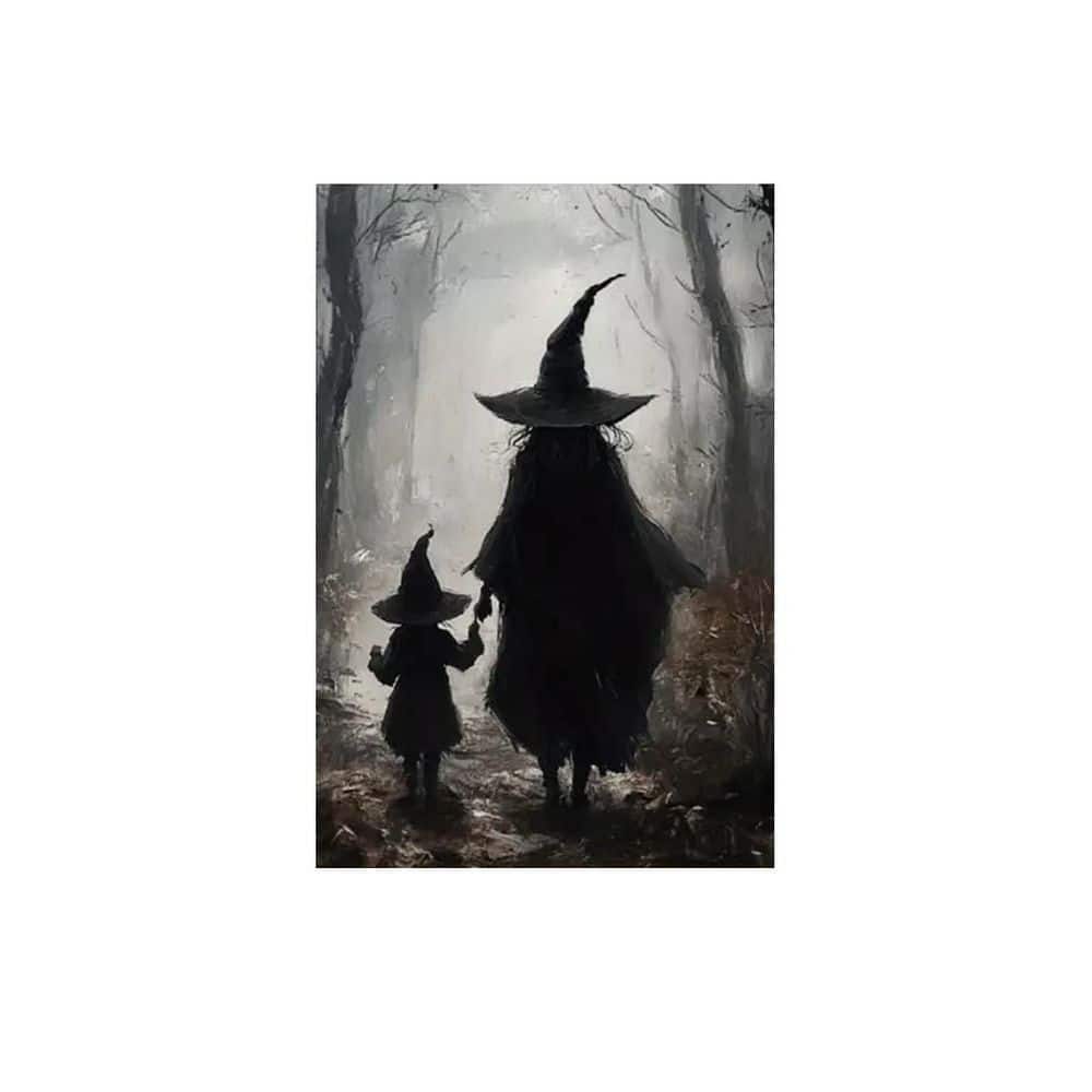 witchy Decor Halloween Wall Art Vintage Witch Art, 24*16, Rustic ...