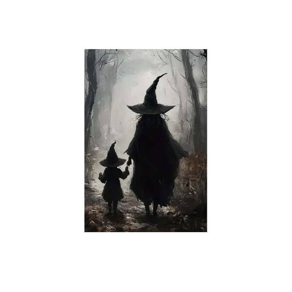 witchy Decor Halloween Wall Art Vintage Witch Art, 36*24, Rustic ...
