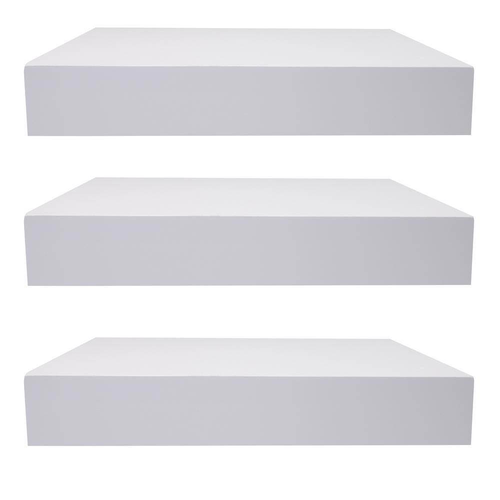 Sorbus 9.25 in x 9.25 in x 1.5 in Classic White Wood, Square Decorative ...