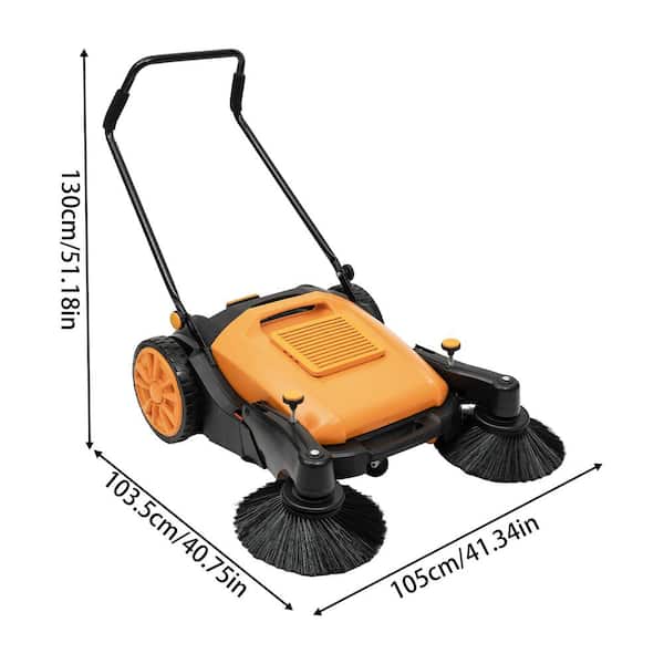 Magnetic Sweeper 2-in-1 Hand Push Sweeper - 360° Rotating Dual Brush ...