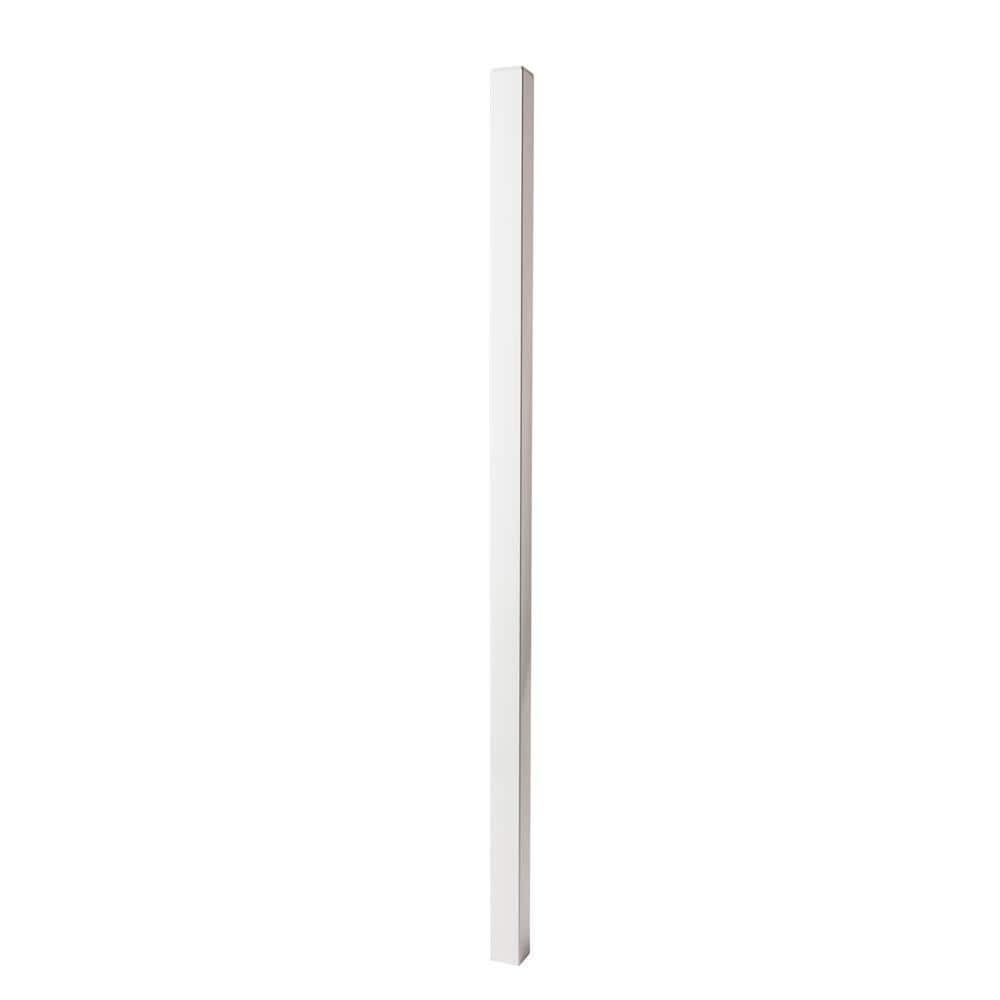 2 in. x 2 in. x 6.5 ft. White Metal Fence Post with Post Cap 58285259 ...