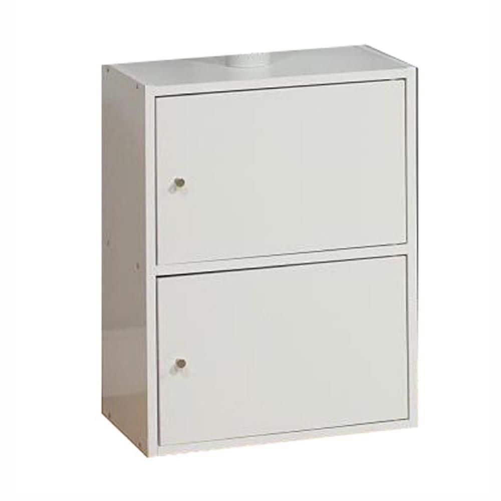 Benjara White and Silver 11.5 in. H Storage Cabinet with Shelves ...