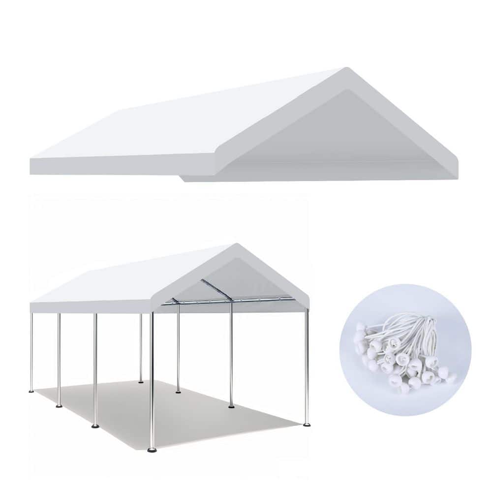 maocao hoom 10 x 20 ft Carport Replacement Canopy Cover with 36 Ball ...