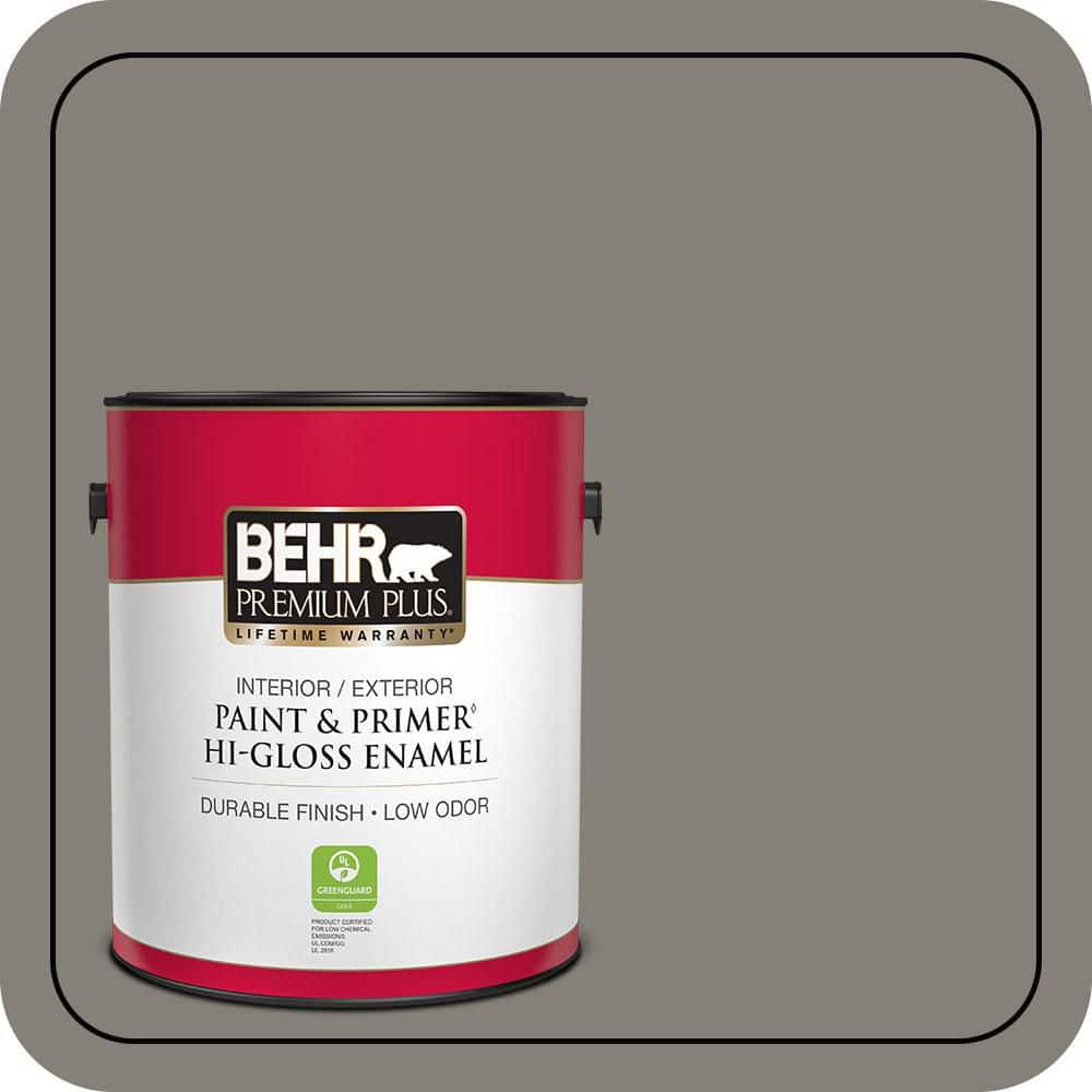 BEHR PREMIUM PLUS 1 gal. #N360-5A Wood Ash Hi-Gloss Enamel Interior ...