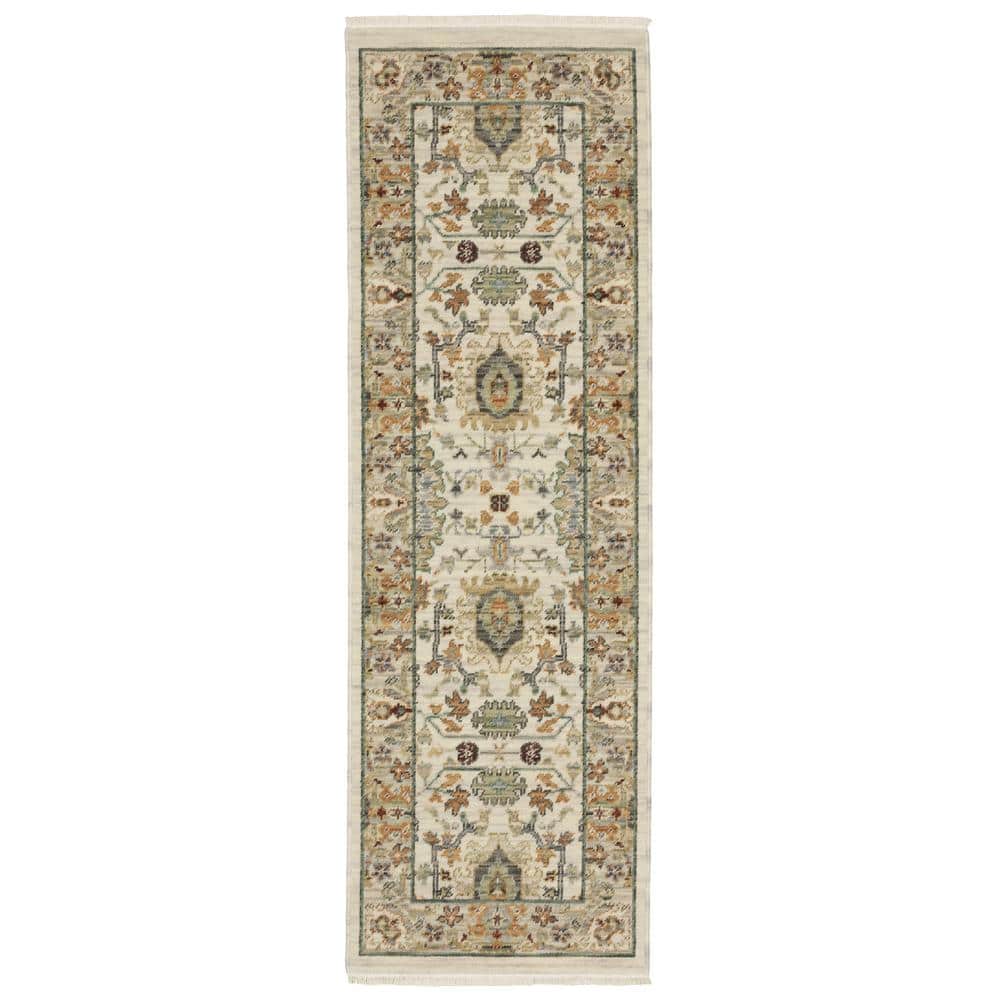 AVERLEY HOME Lavista Ivory/Multi-Colored 2 ft. x 6 ft. Traditional ...