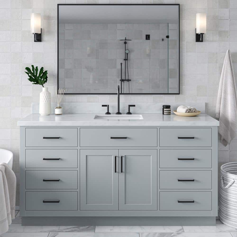 ARIEL Hepburn 66 in. W x 22 in. D x 36 in. H Freestanding Bath Vanity ...