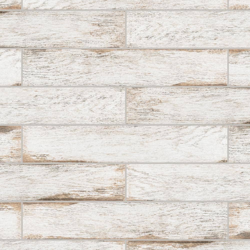 Merola Tile Bora White 3-1/8 in. x 17-1/2 in. Porcelain Floor and Wall ...