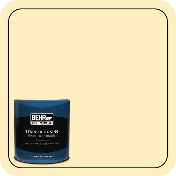 BEHR ULTRA 1 qt. #P290-1 Soft Buttercup Satin Enamel Exterior Paint ...