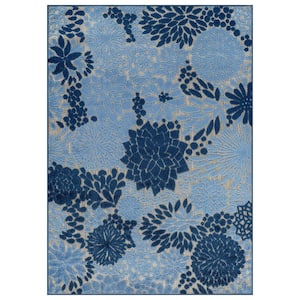 World Rug Gallery Indoor/Outdoor High-Low Textured Area Rug, Floral ...