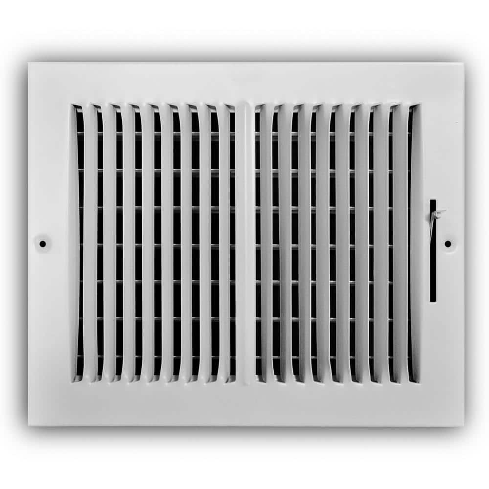 Everbilt 10 in. x 8 in. 2-Way Steel Wall/Ceiling Register in White ...
