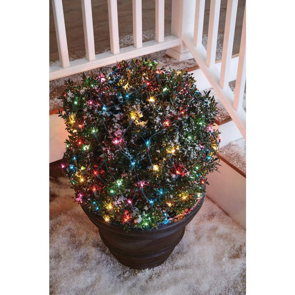 48 in. x 72 in. 300-Light Incandescent Multi-Color Net Light Set ...