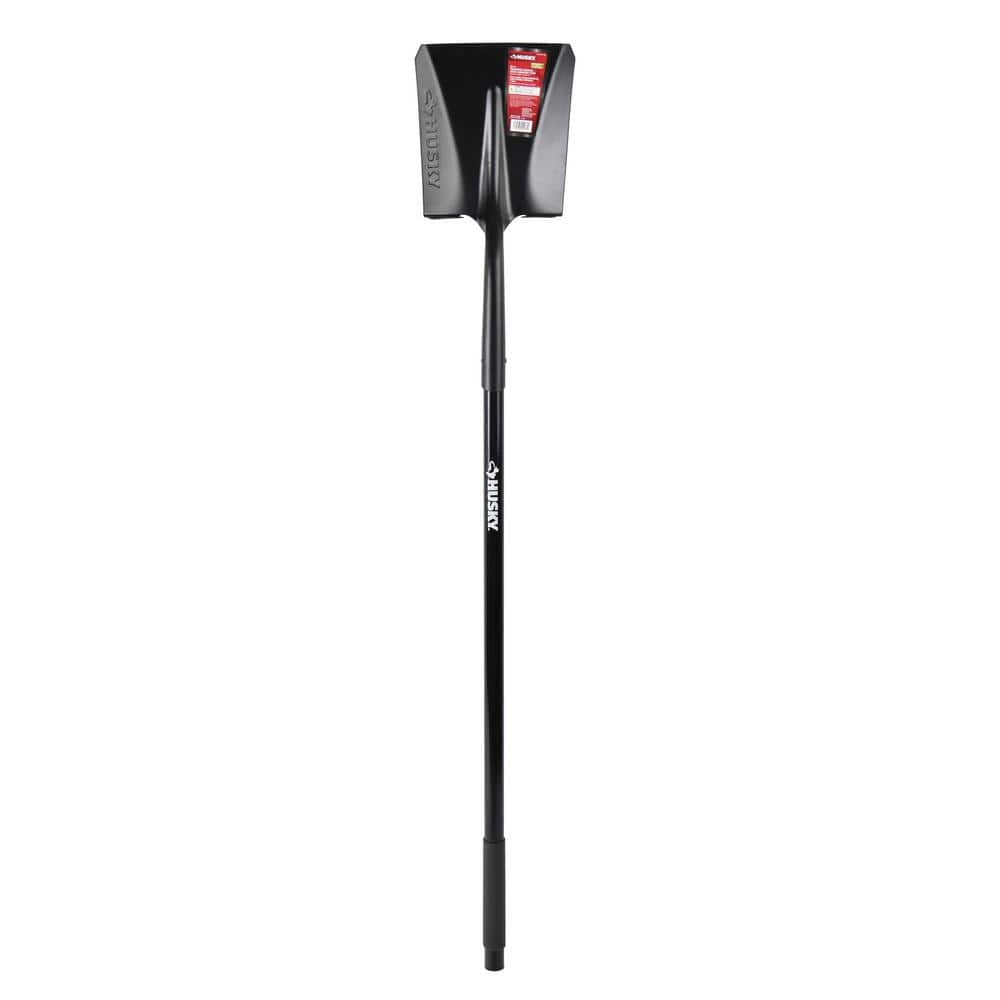 Husky 47 in. L Fiberglass Handle Steel Transfer Shovel with Grip 618028 ...