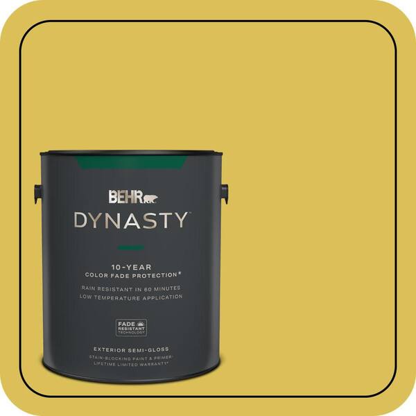 BEHR DYNASTY 1 gal. #P320-6 Sulfur Yellow Semi-Gloss Exterior Stain ...