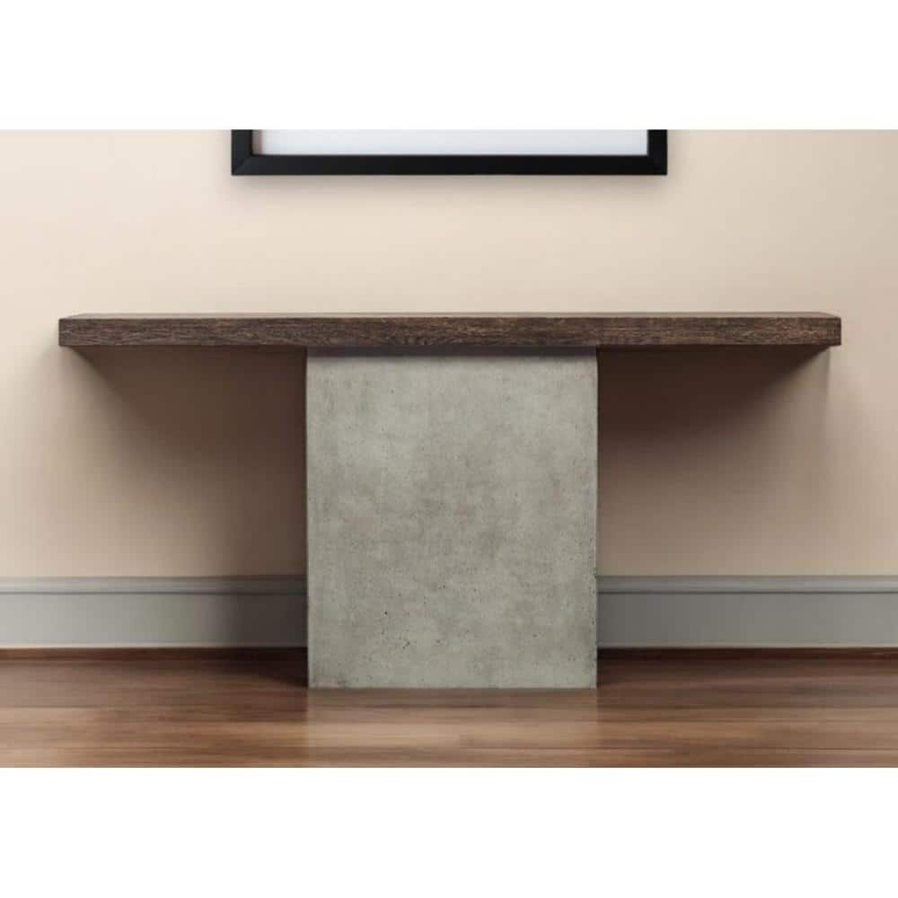 HomeRoots 68 in. Brown Rectangle Wood Console Table 2000482239 - The ...