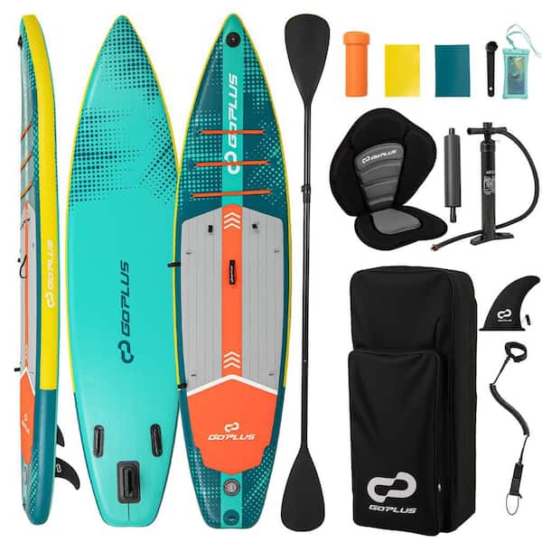 Costway 11 ft. Inflatable Stand Up Paddle Board for Adults with Kayak ...