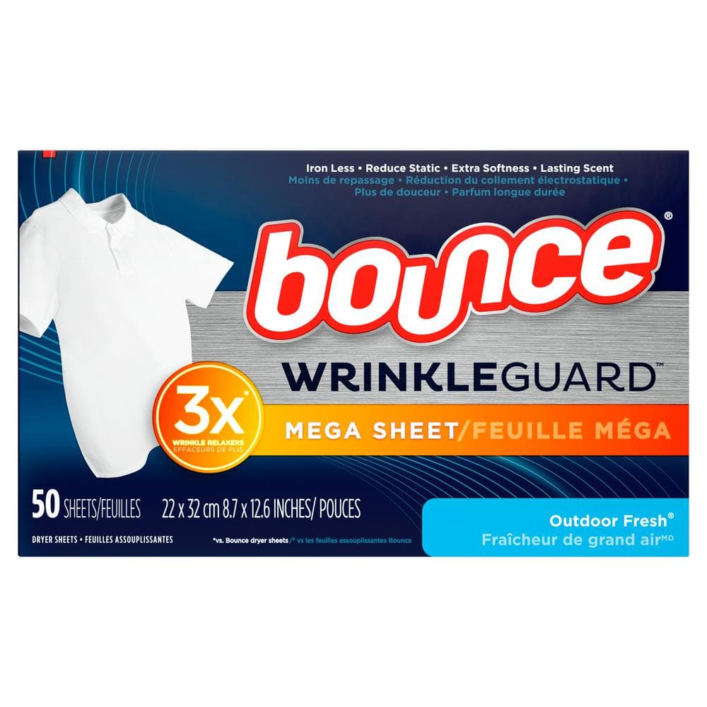 Bounce Wrinkle Guard Outdoor Fresh Scent Dryer Sheets (50-Count ...