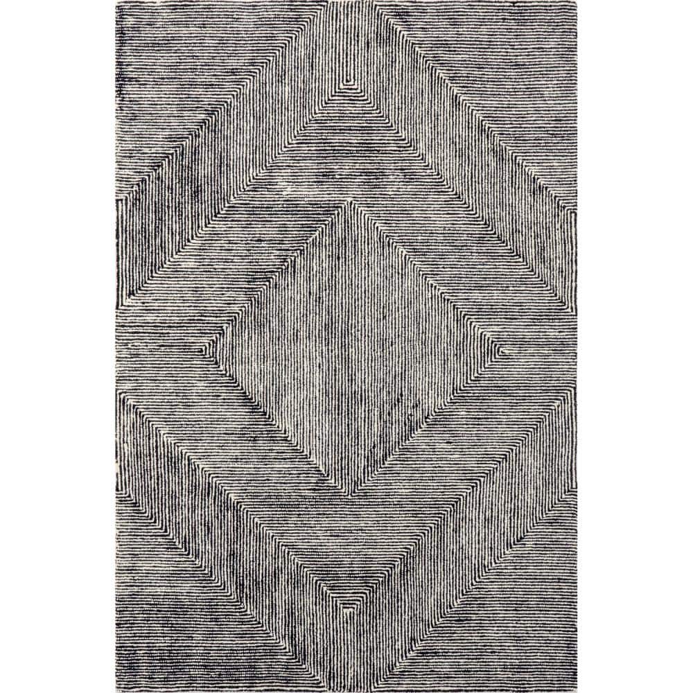 nuLOOM Heidi Modern Hand Tufted Wool Charcoal 9 ft. x 12 ft. Area Rug ...