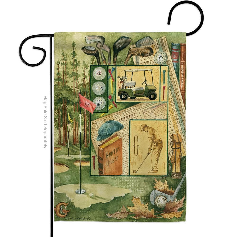 Breeze Decor 13 in. x 18.5 in. Round Of Golf Garden Flag 2-Sided Sports ...
