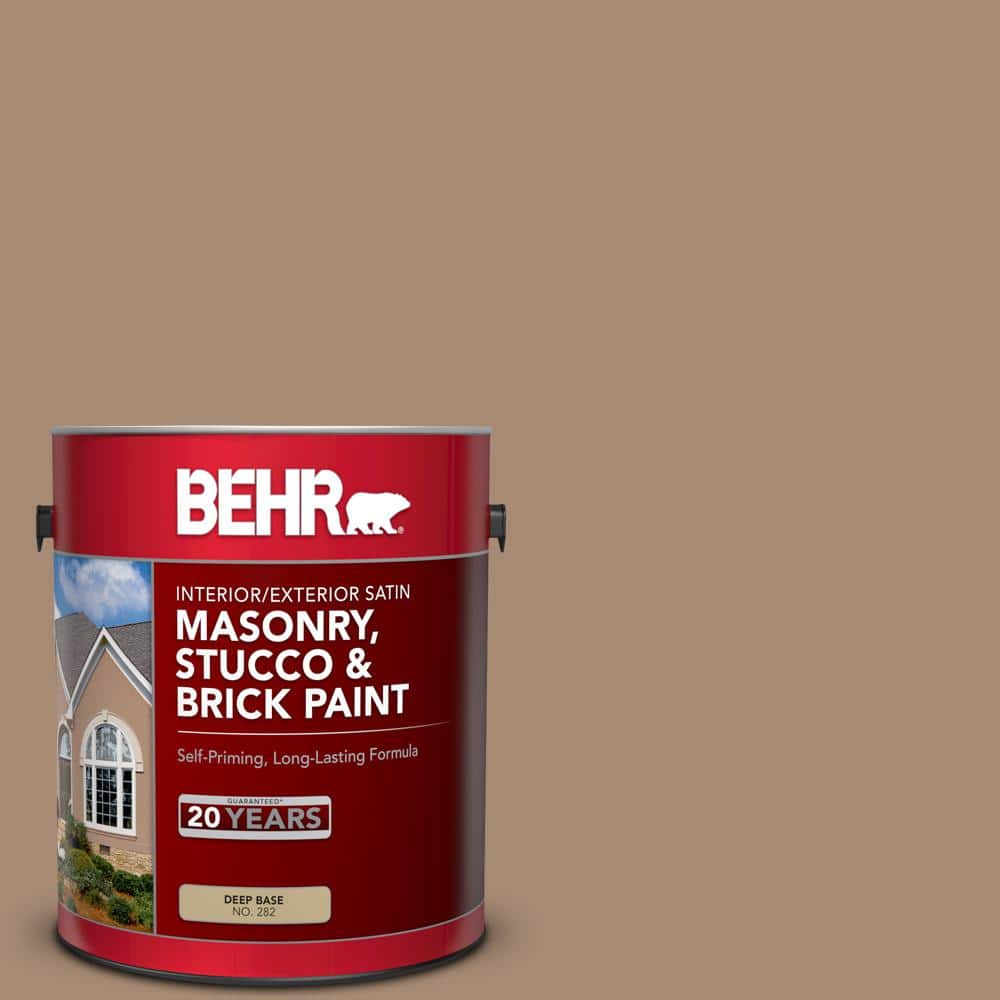 BEHR 1 gal. #N240-5 Rodeo Tan Satin Interior/Exterior Masonry, Stucco ...