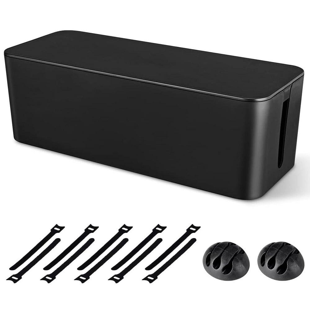 Yichuhaoxi Large Cable Management Box Organizer Hides Power Strip Under Desk TV Computer Wires ...