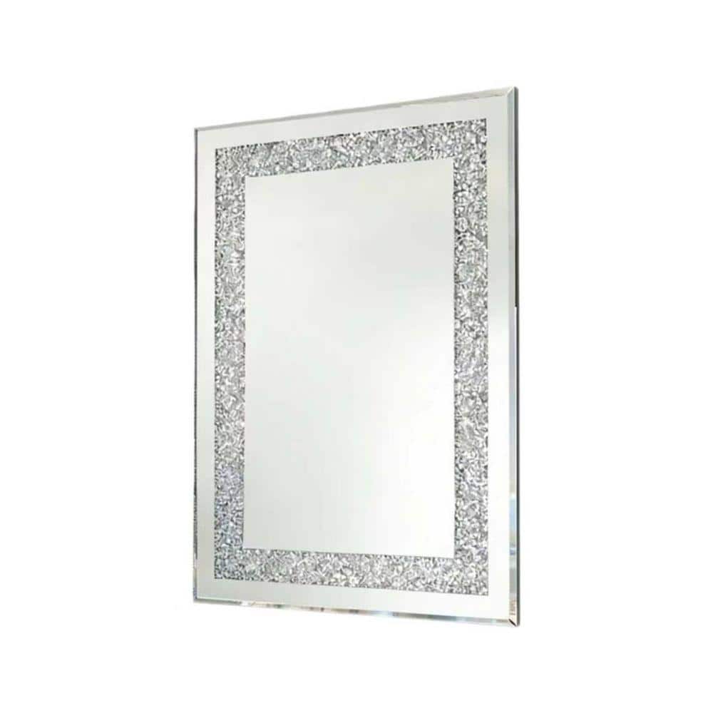 24 in. W x 36 in. H Crystal Crush Diamond Rectangle Decorative Mirror ...