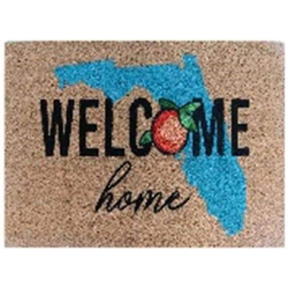 TrafficMaster Florida State Welcome Home Multi 18 in. x 30 in. Coir Non ...