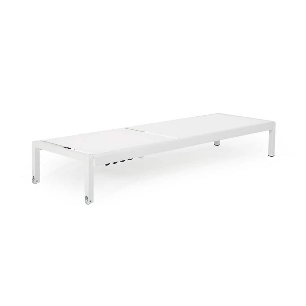 White Mesh Material Adjustable Outdoor Chaise Lounge For Backyard Patio ...