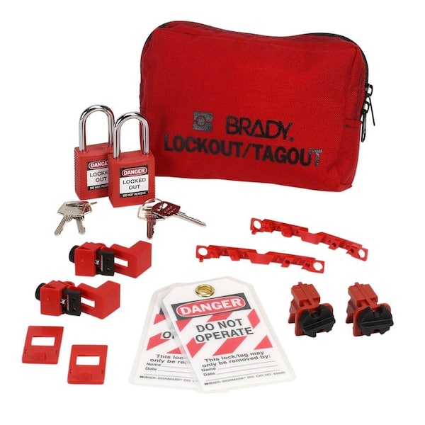 Brady 120/277 Volt Breaker Lockout Pouch With Safety Padlocks & Tags 99302