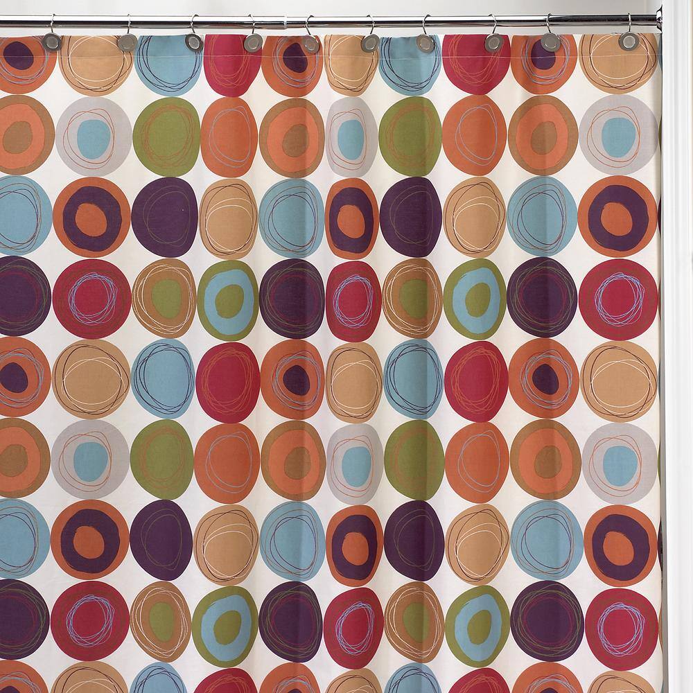 Creative Bath Dot Swirl 72 in. Multi Colored Shower Curtain S0854MULT
