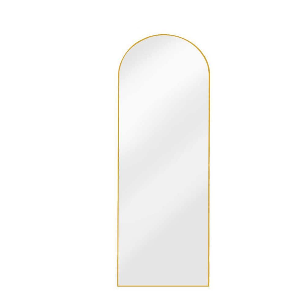 Afoxsos Gold 57 in. W x 18 in. L Classic Arched Metal Framed Mirror ...