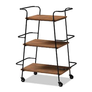 Baxton Studio Baxter Oak Brown and Black Kitchen Cart 207-12098-HD ...
