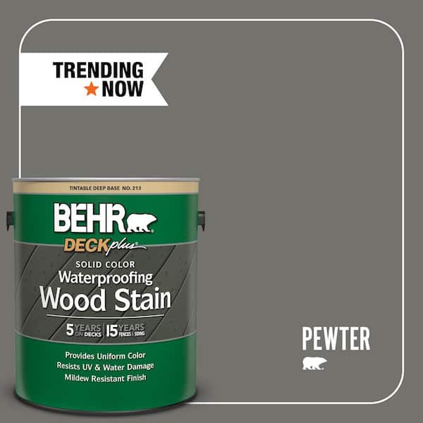 BEHR DECKplus 1 gal. #SC-131 Pewter Solid Color Waterproofing Exterior ...