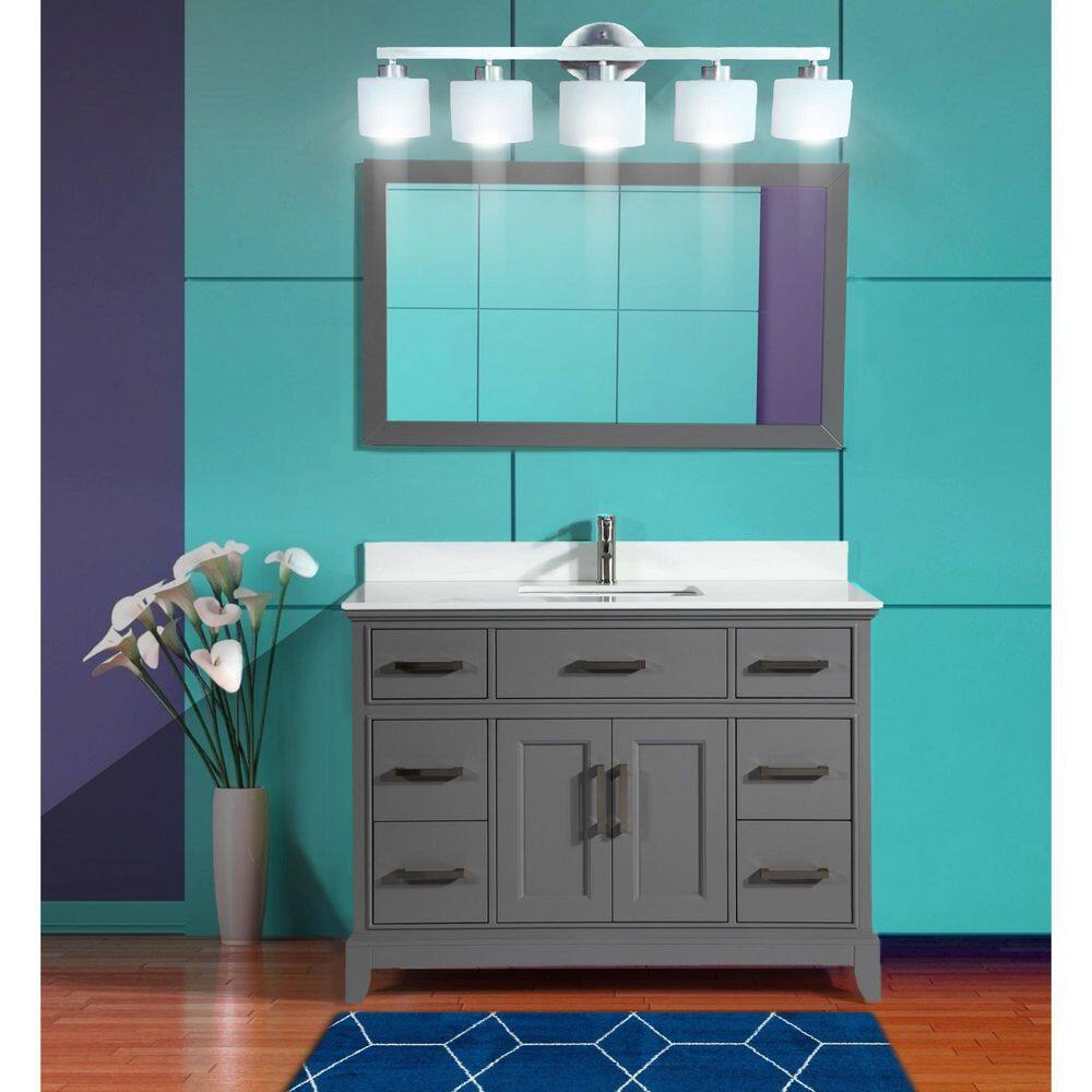Vanity Art Genoa 48 In W X 22 In D X 36 In H Bath Vanity In Grey Vanity Art Genoa 48 In W X 22 In D X 36 In H Bath Vanity In Grey